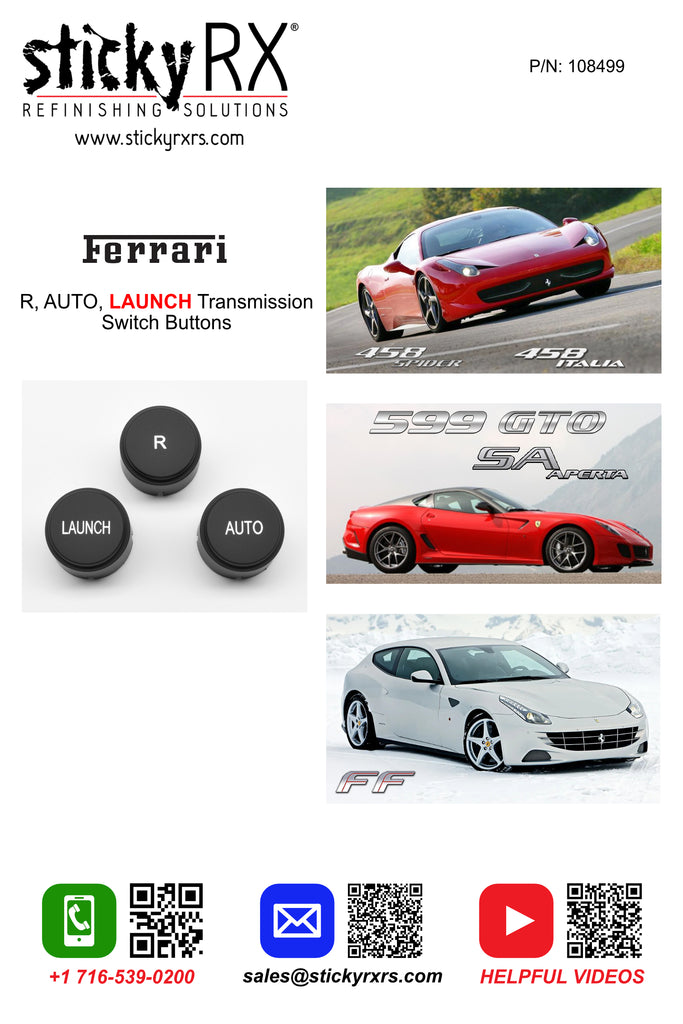 Ferrari Transmission Switch Buttons (R / AUTO / PS) & (R / AUTO / LAUN ...