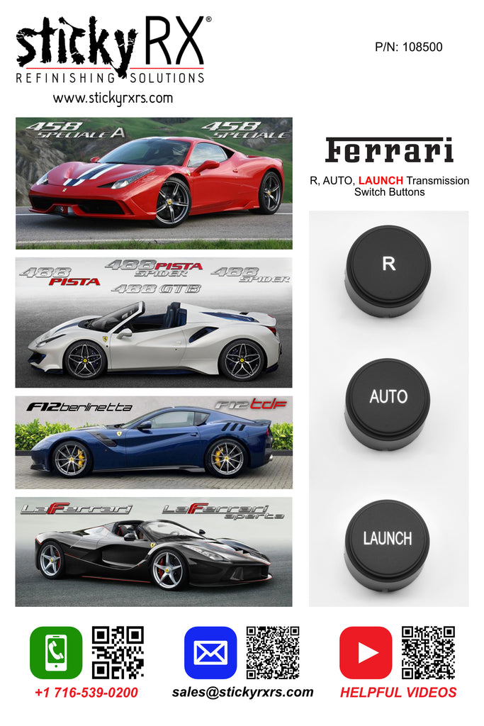 Ferrari Transmission Switch Buttons (R / AUTO / PS) & (R / AUTO / LAUN ...